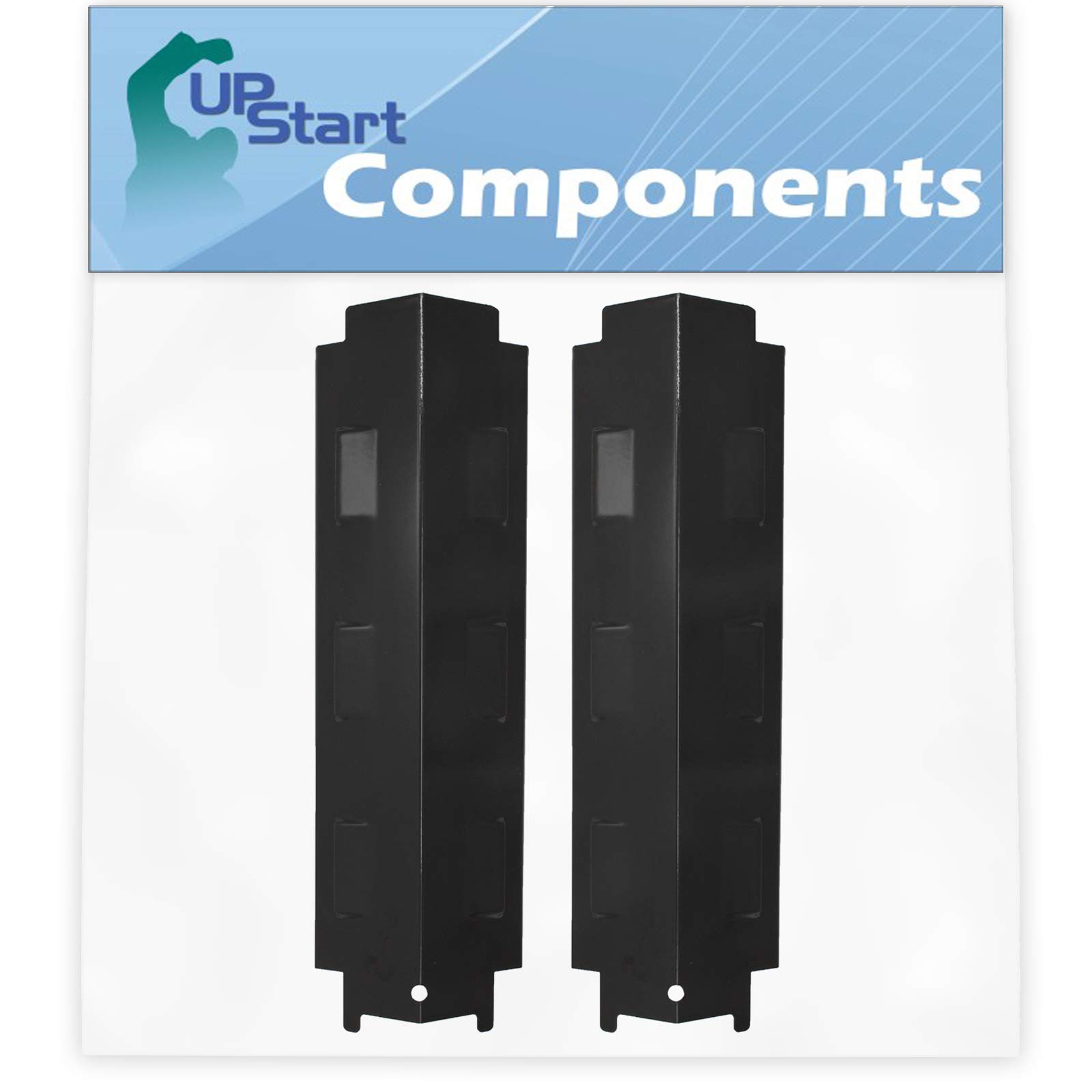 2-Pack BBQ Grill Heat Shield Plate Tent Replacement Parts for Charbroil 463622515 - Compatible Barbeque Porcelain Steel Flame Tamer, Guard, Deflector, Flavorizer Bar, Vaporizer Bar, Burner Cover