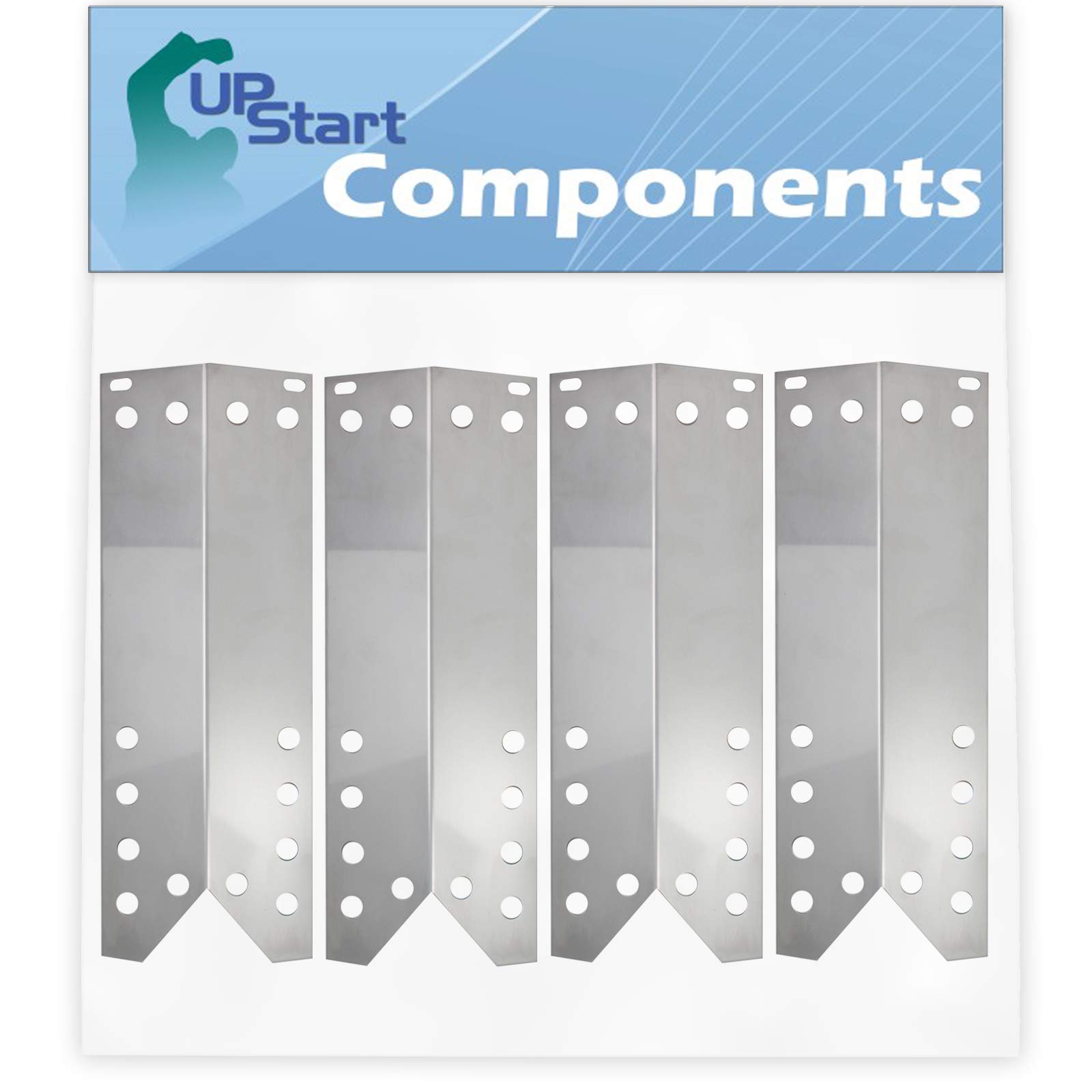 4-Pack BBQ Grill Heat Shield Plate Tent Replacement Parts for Kenmore 122.16643900 - Compatible Barbeque Stainless Steel Flame Tamer, Guard, Deflector, Flavorizer Bar, Vaporizer Bar 15 1/16"