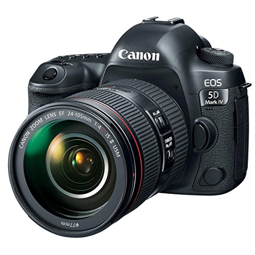 Canon EOS-5D Mark IV Digital SLR Camera Body Kit with EF 24-105mm f/4L is II USM Kit - Bundle with 32GB U3 SDHC Card, Holster Case, Table Top Tripod, Cleaning Kit, 77mm Filter Kit, Mac Software Pack