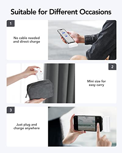 Small Portable Charger For iPhone,VRURC 5000mAh Power Bank Fast Charging,PD 20W Lipstick-sized Phone Charger Compatible With iPhone 14/14 Plus/Pro/Max/13/13 Pro/13 Pro Max/12/12 Pro/12 Pro Max/X-White