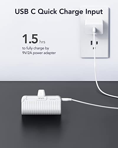 Small Portable Charger For iPhone,VRURC 5000mAh Power Bank Fast Charging,PD 20W Lipstick-sized Phone Charger Compatible With iPhone 14/14 Plus/Pro/Max/13/13 Pro/13 Pro Max/12/12 Pro/12 Pro Max/X-White