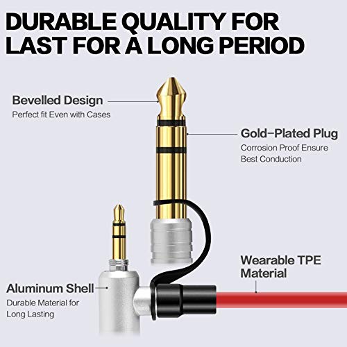 Replacement Red Aux Auxiliary Pro and Detox Edition Cable Wire Cord for Monster Solo Beats Studio Headphones by Dr Dre Solo Studio Solohd Headphones Cable