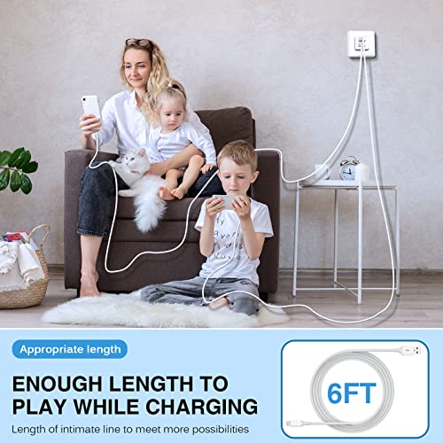 iPhone Charger, [Apple MFi Certified] Fast iPhone Charger 2PACK 6FT Lightning Cable Cord Fast Charging Dual 2 Port Plug USB Wall Charger Compatible with iPhone 14 13 12 11 Pro Max XS XR X 8 Plus iPad