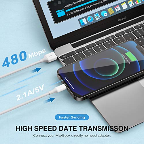 iPhone Charger, [Apple MFi Certified] Fast iPhone Charger 2PACK 6FT Lightning Cable Cord Fast Charging Dual 2 Port Plug USB Wall Charger Compatible with iPhone 14 13 12 11 Pro Max XS XR X 8 Plus iPad