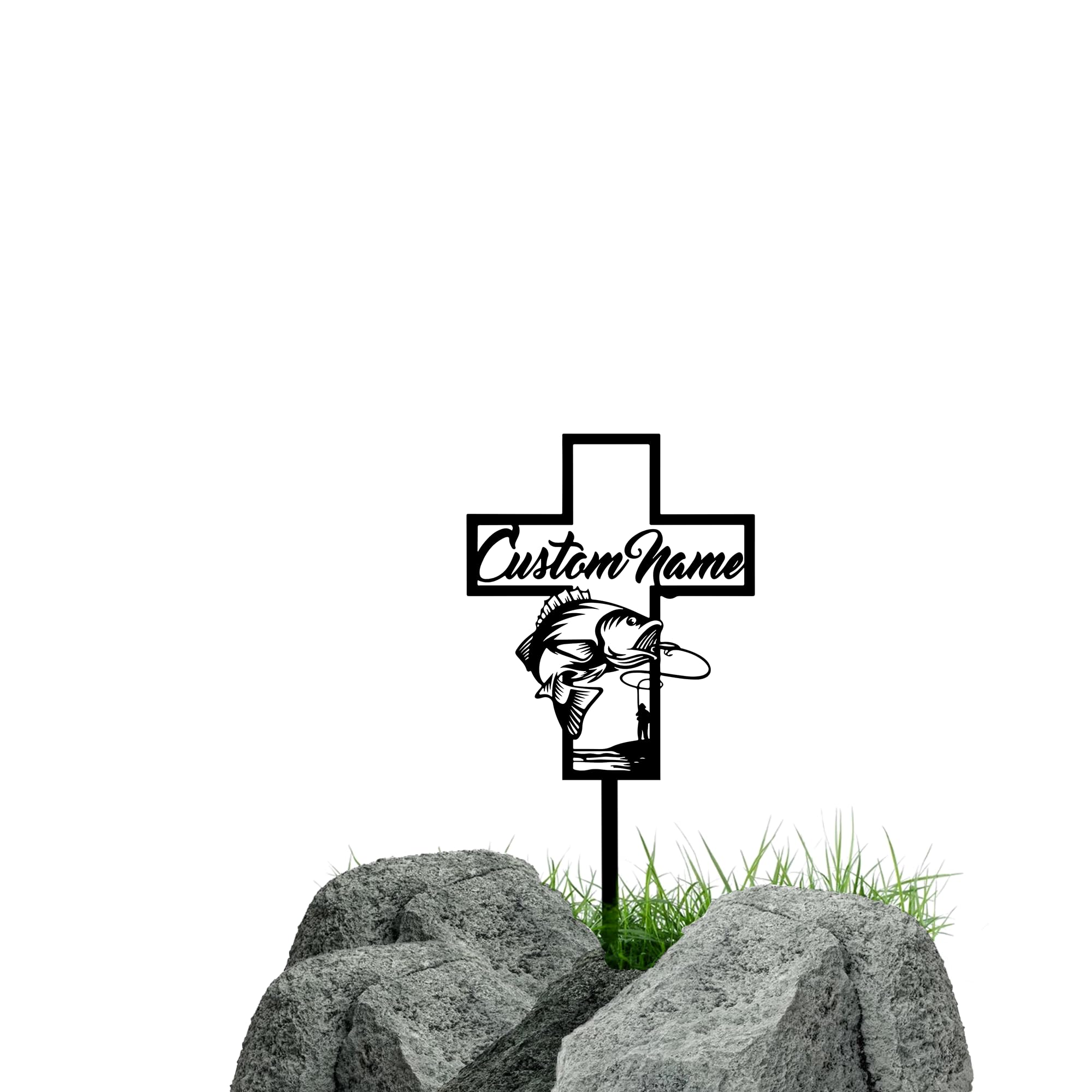 Custom Cemetery Stake Fisher Memorial Fisting Stake Outdoor Sign Custom Metal Garden Sign with Stakes, Custom Garden Name Sign, Yard Decor, Gardener Decor
