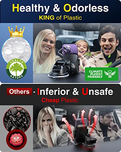 VANMASS Universal Car Phone Mount,【Patent & Safety Certs】 Upgraded Handsfree Stand, Phone Holder for Car Dashboard Windshield Vent, Compatible iPhone 13 12 11 Pro Max Xs XR X 8, Galaxy s20 Note 10 9