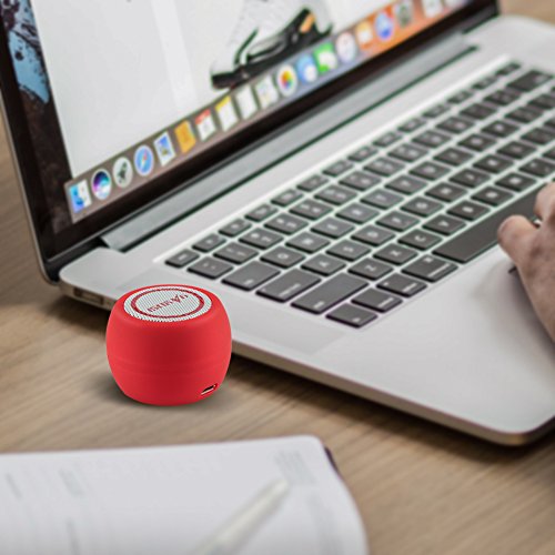 Portable Mini Speaker for iPhone/iPad/iPod/Tablet, 3W Cellphone Speaker with 3.5mm Aux Input, Clear Loud Sound in Compact Golf Size Body (Passion Red)