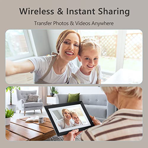 Digital Picture Frame - Benibela 10.1 Inch 2.4G/5G Dual WiFi FHD 1920 * 1200 AI Smart Electronic Photo Frame, Touch Screen, 32GB, AI Recognition, 2 Filter, Slideshow, Share Video via Email App USB