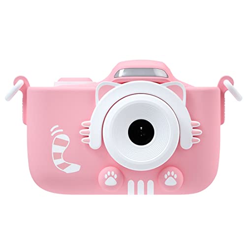 LINXHE Kids Camera, Kids Selfie Camera Toy 3.0 inch Touch Screen HD Digital Video Camera for Toddler, Christmas Birthday Gifts for Children (Color : Pink, Memory Card : with 32g Memory Card)