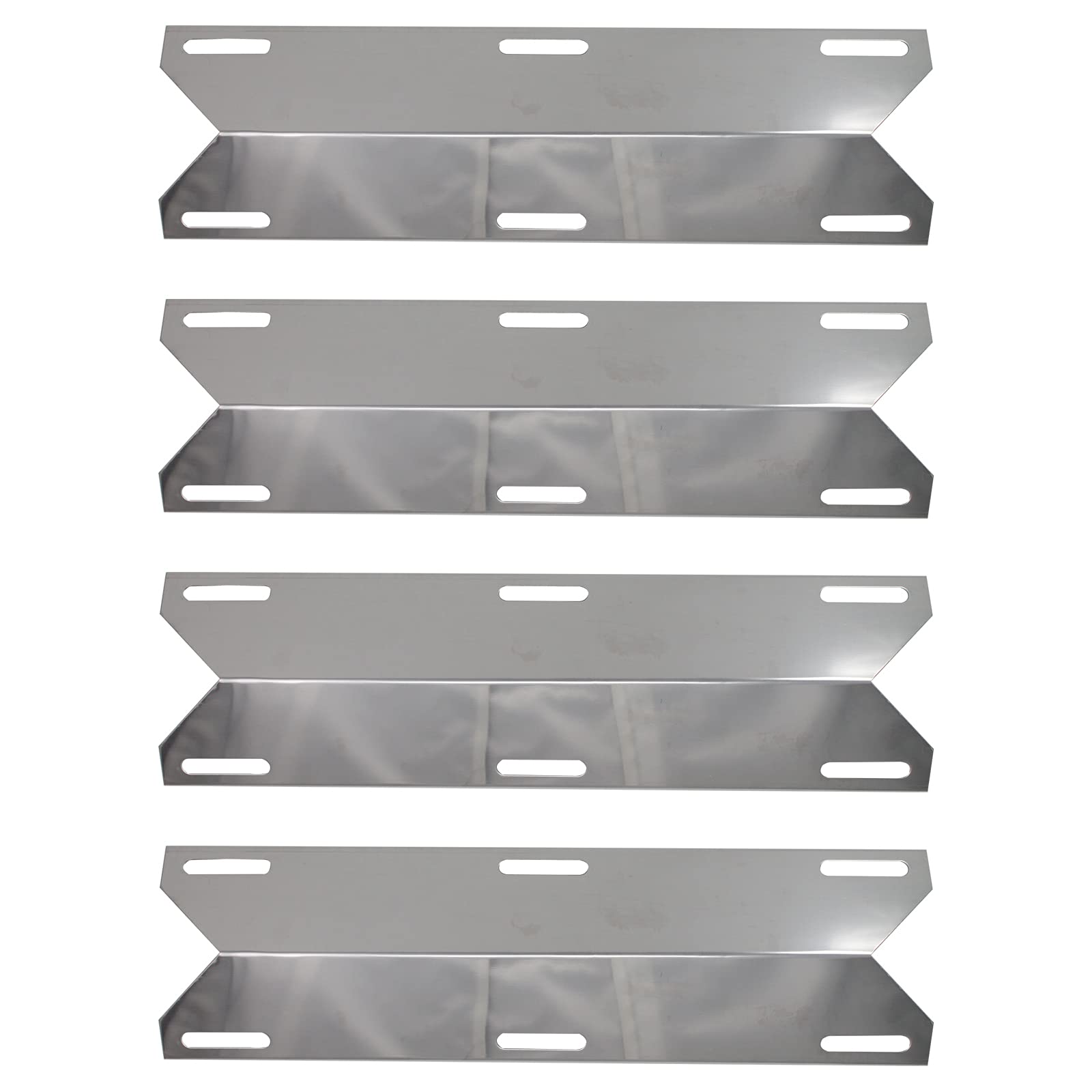 4-Pack BBQ Grill Heat Shield Plate Tent Replacement Parts for Perfect Flame 730-0522 - Compatible Barbeque Stainless Steel Flame Tamer, Flavorizer Bar, Vaporizer Bar, Burner Cover 15"