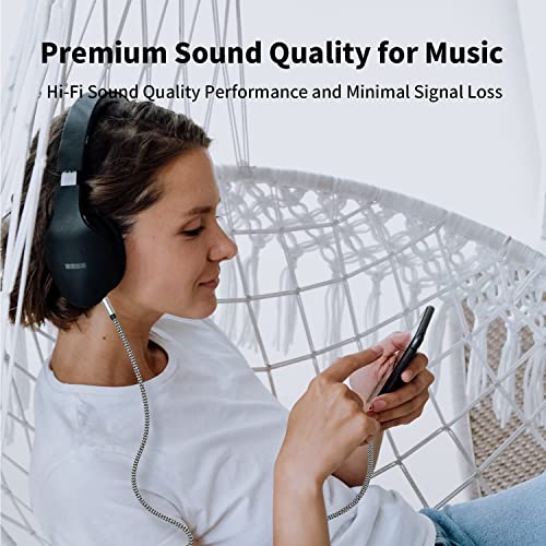 Apple MFi Certified iPhone Aux Cord for Car, Lightning to 3.5mm Audio Cable, Auxiliary Cord Compatible with iPhone 13/12/11/XR/XS/X/8/7/6 Plus/SE 2, Nylon Braid-3.3ft (Silver)
