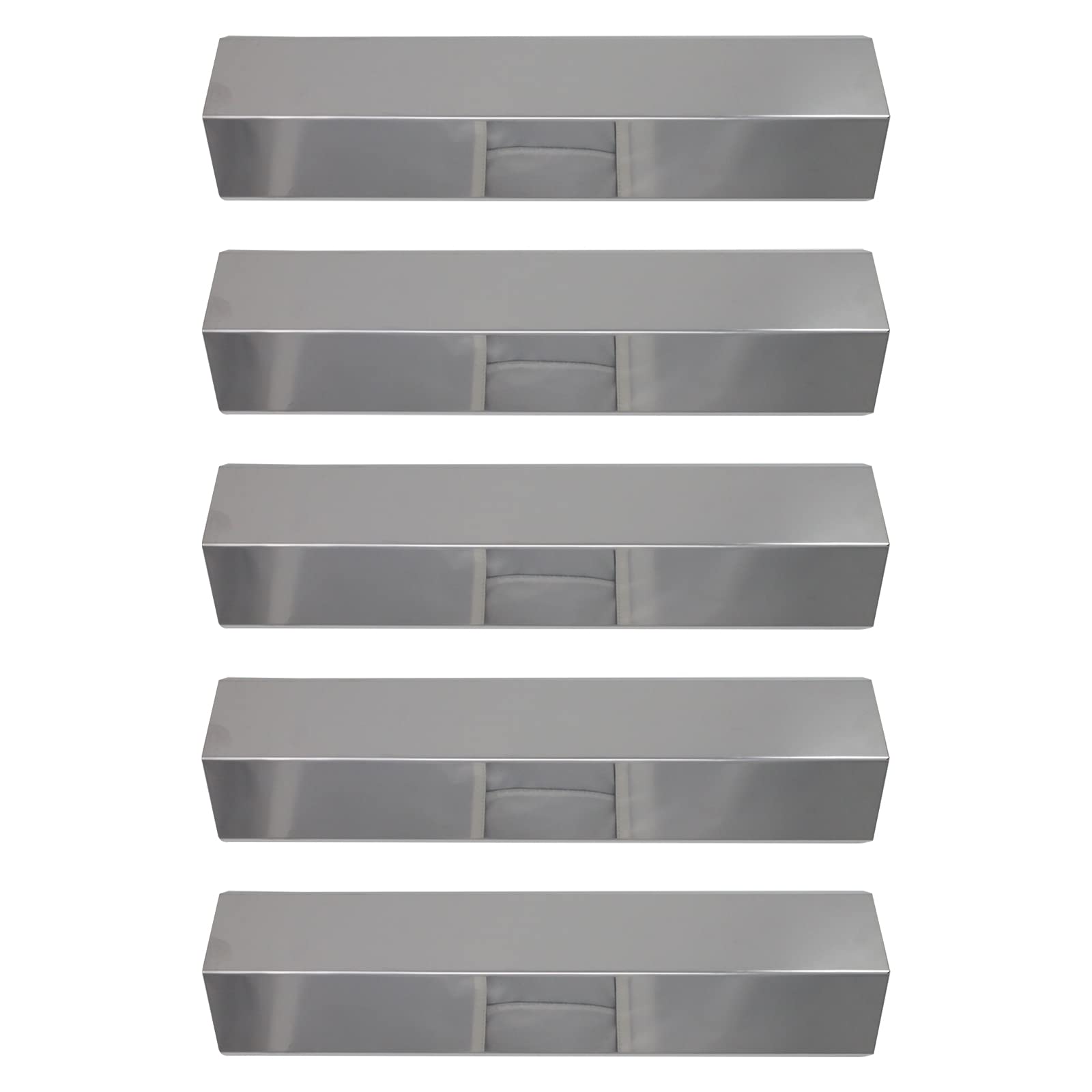 5-Pack BBQ Grill Heat Shield Plate Tent Replacement Parts for Brinkmann 810-8411-5 - Compatible Barbeque Stainless Steel Flame Tamer, Guard, Deflector, Flavorizer Bar, Vaporizer Bar, Burner Cover 15"
