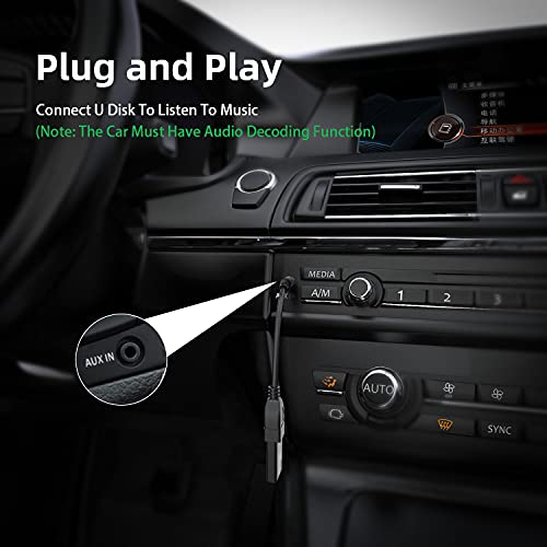 Eanetf USB to Aux Audio Adapter, 3.5mm Male to USB Female Adapter for Playing Music with U-Disk in Your Car,orked only When Your CAR 3.5mm AUX Port Must has Audio decoding Function - 2 Pack