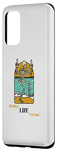 Galaxy S20+ Funny Double Fisting Life with Skeleton Alcohol Summer Fun Case