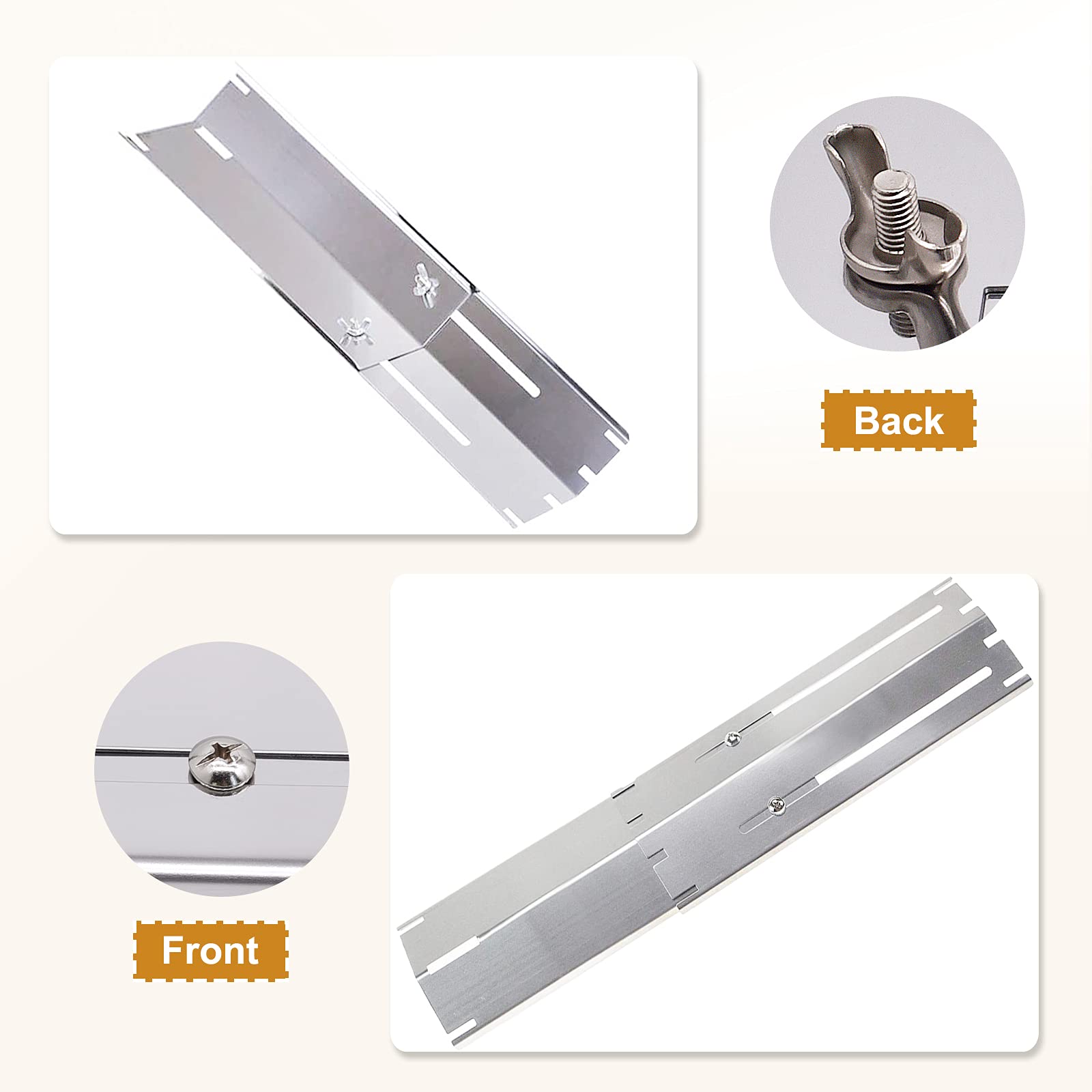 Criditpid Universal Stainless Steel Heat Plate Shield, Heat Tent, Flavorizer Bar, Burner Cover, Flame Tamer Replacement Parts for Charbroil, Brinkmann, Nexgrill Grill, Extends from 11.75" up to 21" L