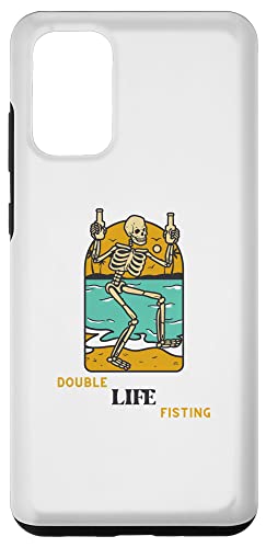 Galaxy S20+ Funny Double Fisting Life with Skeleton Alcohol Summer Fun Case