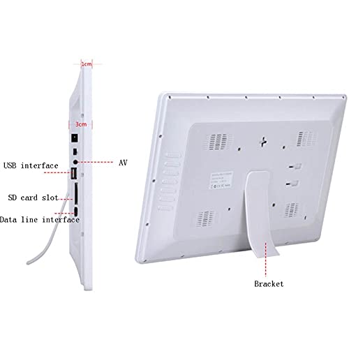 High-Definition Digital Photo Frame 17-inch Electronic Photo Album mall Video Player Advertising Player Supports 1080P Video Playback (Color : White)