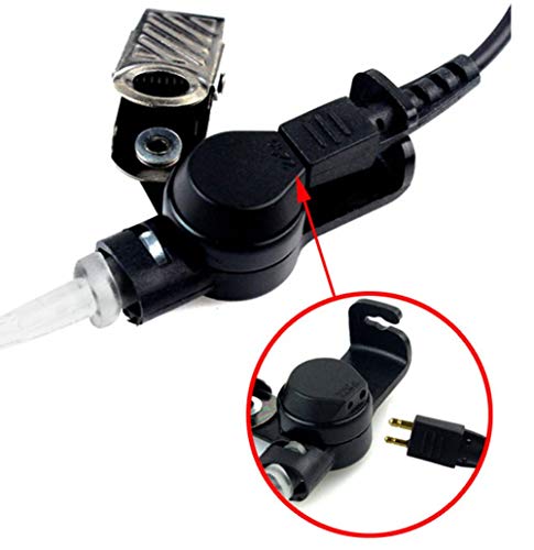 Retevis Walkie Talkie Earpiece with Mic, Big PTT Headset with Long Wire, Compatible RT22 RT21 H-777 RT68 H-777S RT22S Baofeng UV-5R 2 Way Radios, Two Way Radio Headset 2 Pin(1 Pack)