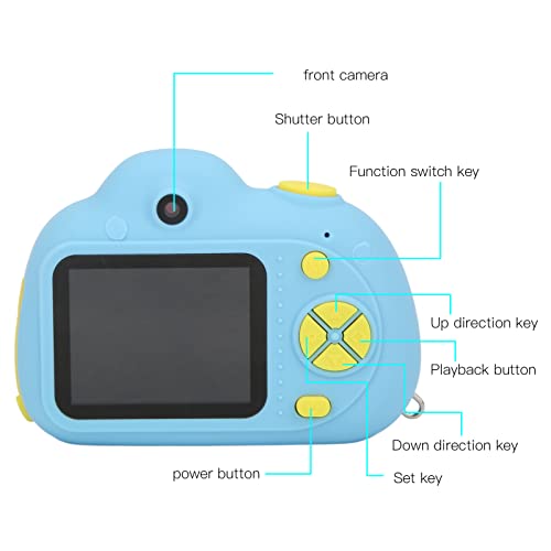 Shanrya 2 Inch HD Screen Children Camera, Children Cartoon Digital Camera Mini Safe 610mAh Large Capacity with Data Cable for Video for Taking Photo