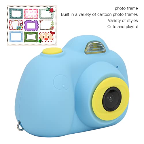 Shanrya 2 Inch HD Screen Children Camera, Children Cartoon Digital Camera Mini Safe 610mAh Large Capacity with Data Cable for Video for Taking Photo