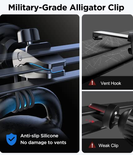Anwas Magnetic Phone Holder for Car, [Bionic Alligator Clip] Universal Strong Car Vent Phone Mount, [6 Strong N52 Magnets] Cell Phone Holder Compatible with iPhone Samsung LG Google Pixel, etc