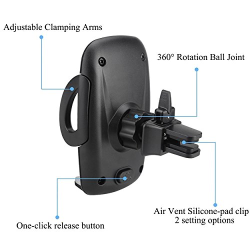 Ailun Car Phone Mount Air Vent Cellphone Holder Cradle 2Pack Universal for iPhone 14/13/12/11/11 Pro/11 Pro Max/X Xs XR Xs Max and More Smartphones Black