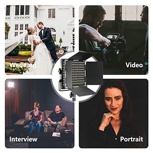 Neewer 2 Pieces Bi-color 660 LED Video Light with Stand and Softbox Kit: (2)3200-5600K CRI96+ Dimmable Light with U Bracket and Barndoor (2)Light Stand (2)Softbox for Studio Photography Video Shooting