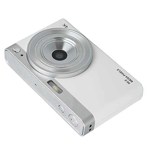 Digital Camera, 4K Digital Camera 2.88in IPS HD Mirrorless Camera AF Autofocus 16X Zoom 50MP Camera for Macro Shooting (White)
