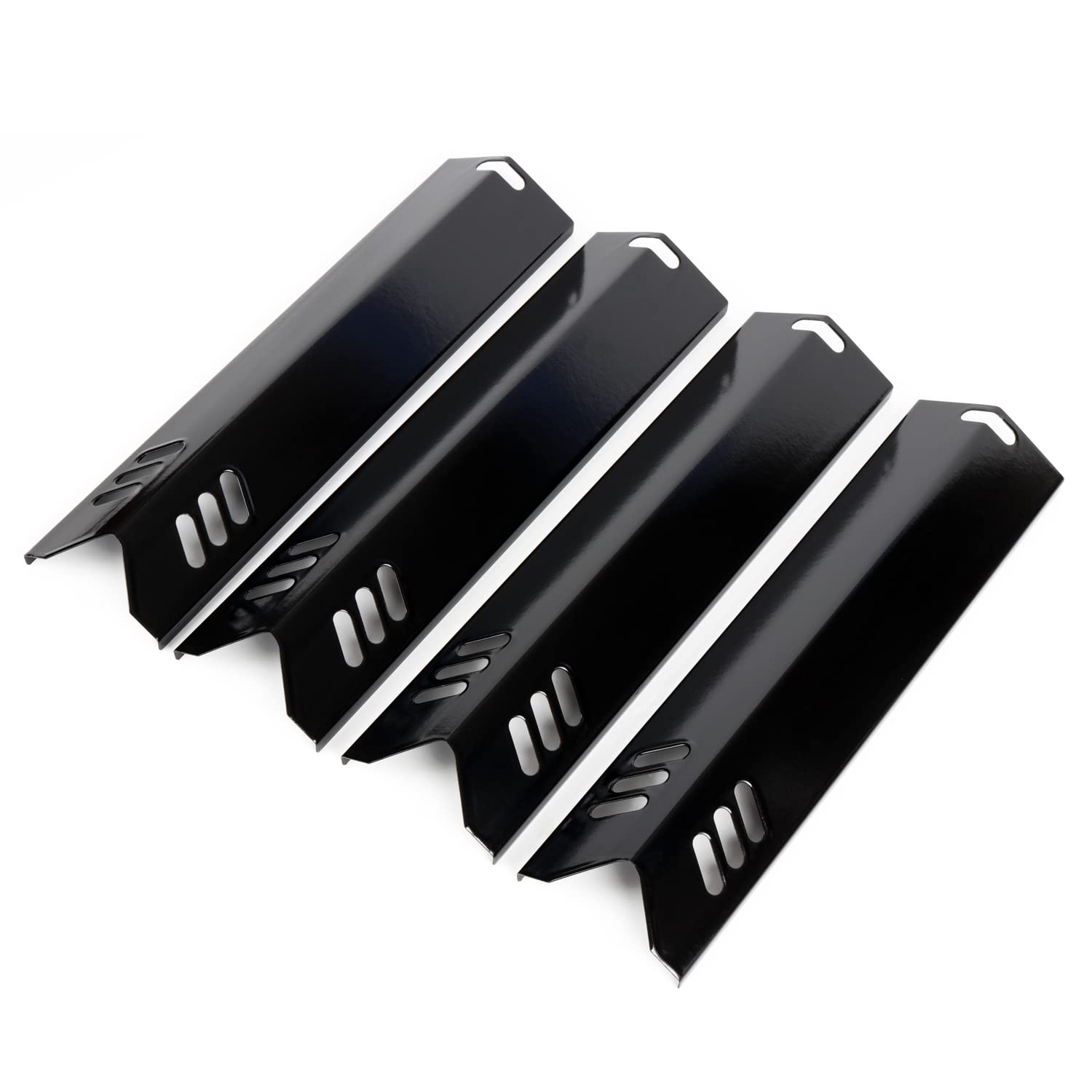 Apromise Grill Replacement Parts for Dyna-Glo - 91591 Grill Burner Covers | 15” Grill Heat Plates | 4-Pack Grill Heat Shield | Porcelain-enameled Grill Heat Tent for Dyna-Glo DGF493BNP, DGF510SBP