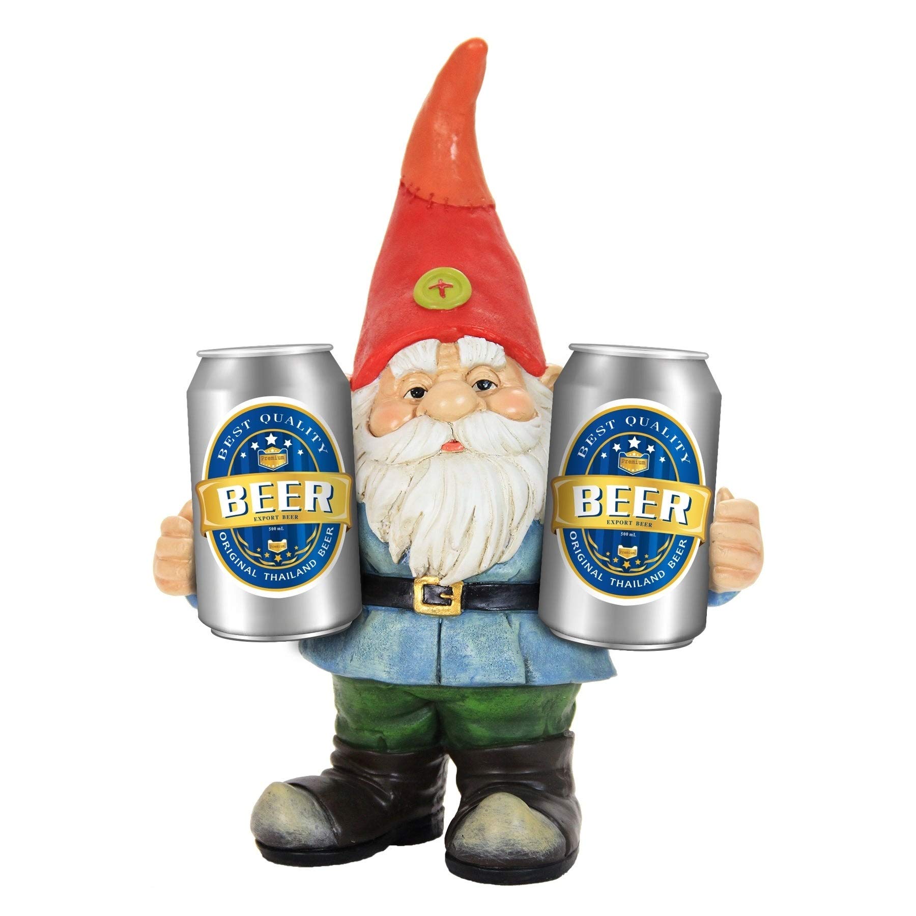 13 Inch Double Fisting Gnome Multi Color Resin