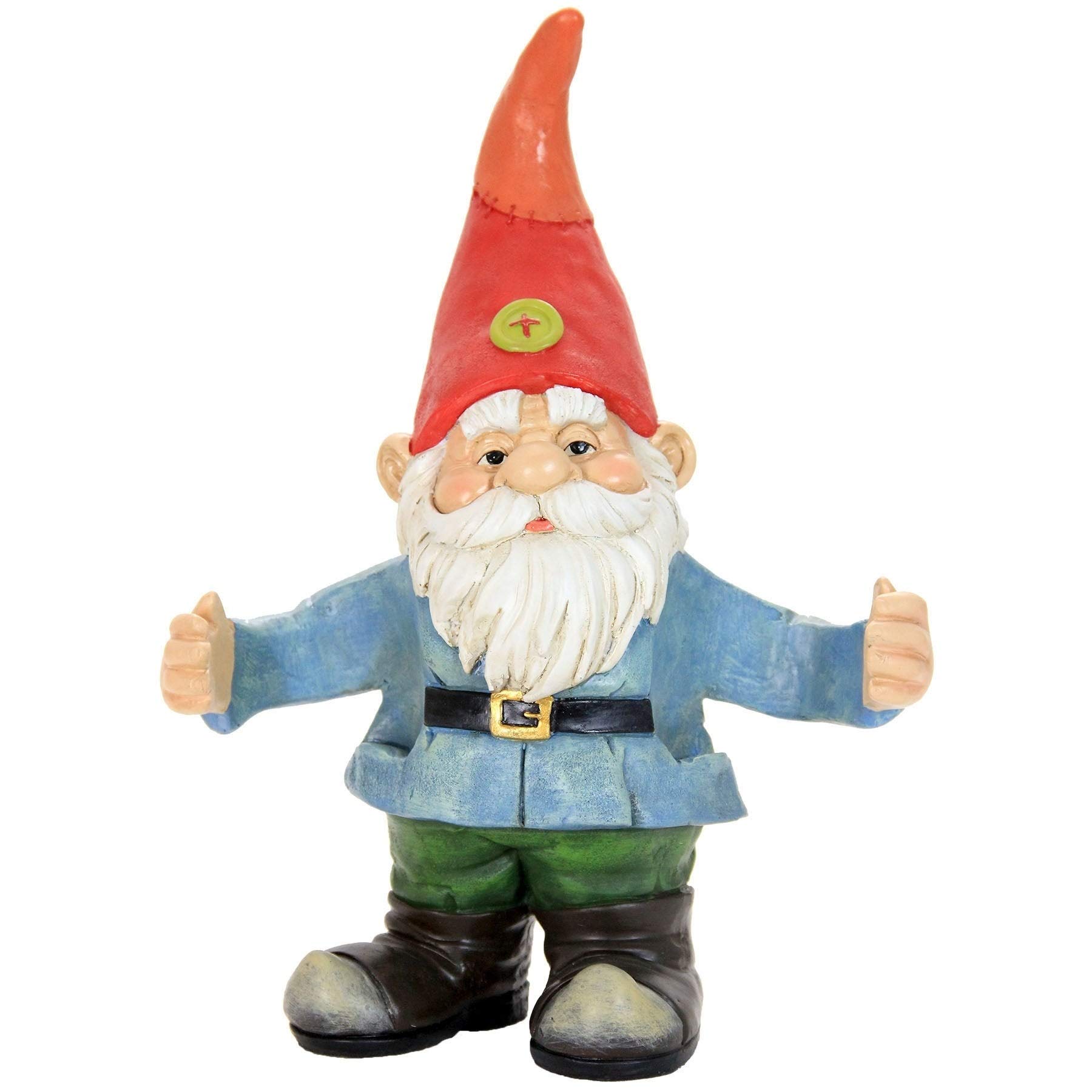 13 Inch Double Fisting Gnome Multi Color Resin