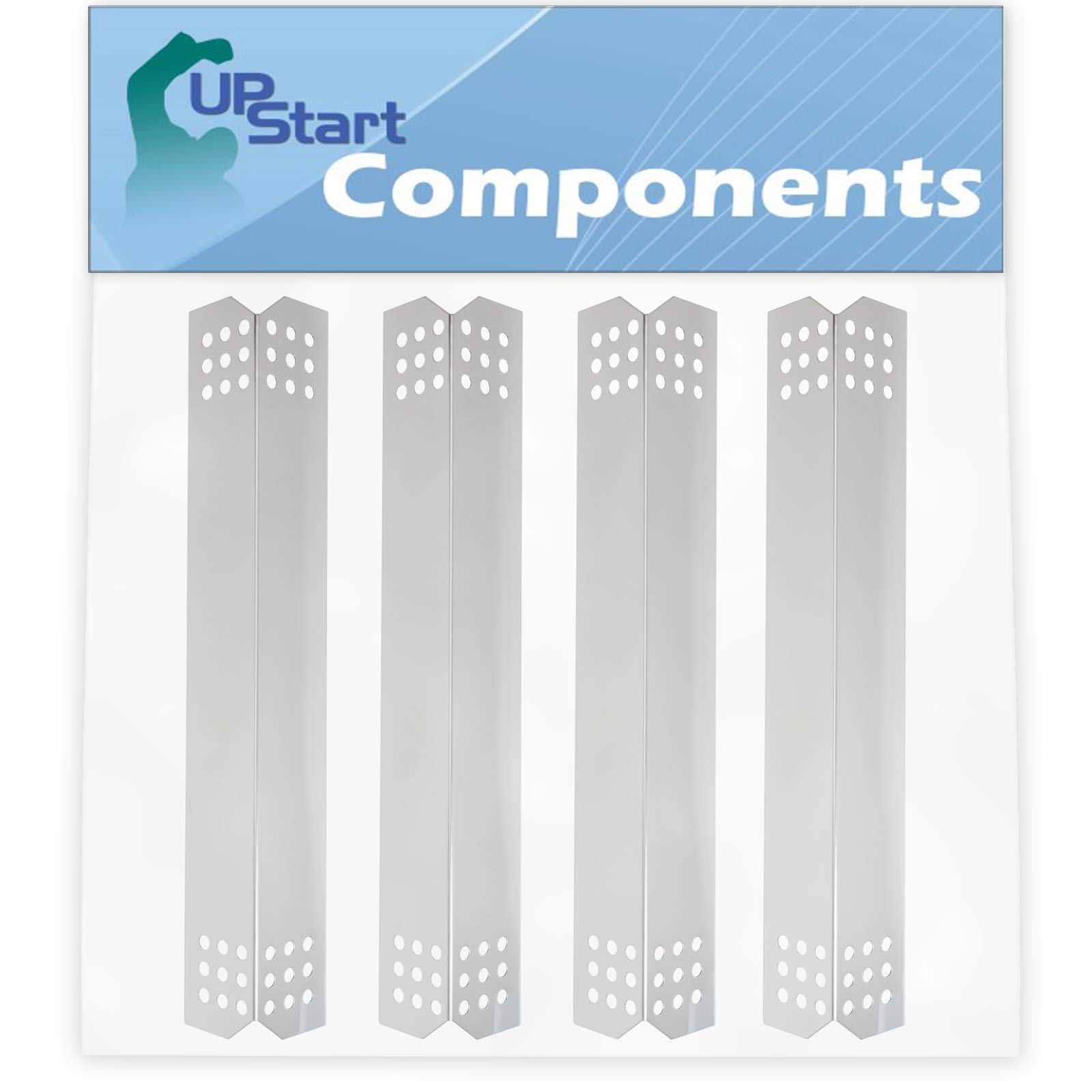 4-Pack BBQ Grill Heat Shield Plate Tent Replacement Parts for Kitchenaid 730-0336D - Compatible Barbeque Stainless Steel Flame Tamer, Flavorizer Bar, Vaporizer Bar, Burner Cover 16 1/8"