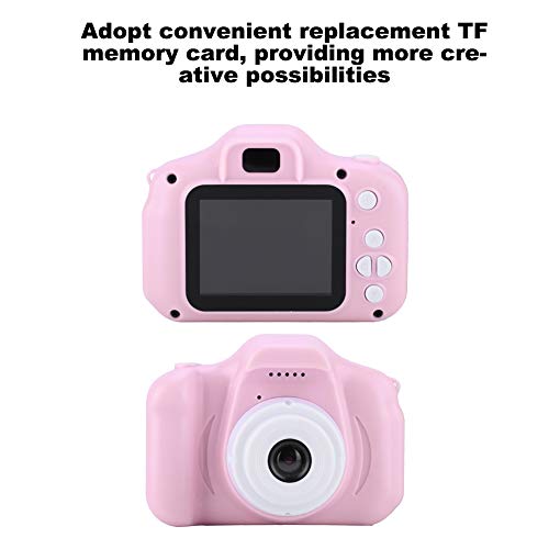 Mxzzand Kid Video Camera Mini Portable 2.0 inch IPS Color Screen Children's Digital Camera Gifts HD 1080P Camera (Pink)