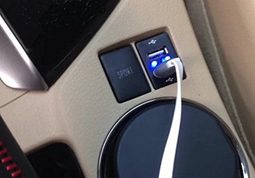 Cllena Car 12V 24V to 5V 3.1A Dual USB Ports Dashboard Mount Charger Blue Light for Toyota (2.1/1.2A-2)