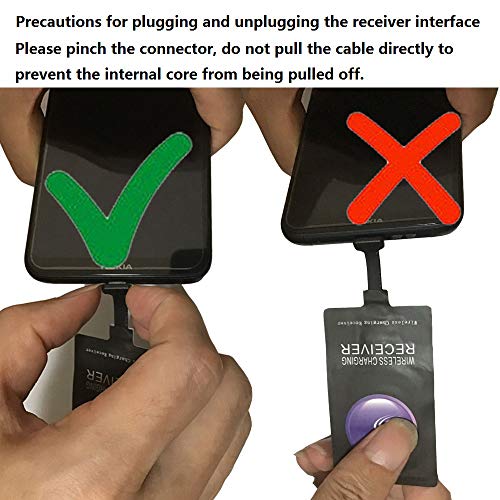 XYX Type C Qi Wireless Charger Receiver Charging Adapter Compatible with Samsung LG Motorola Sony Alcatel All Android Device Type-C