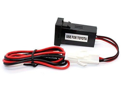 Cllena Car 12V 24V to 5V 3.1A Dual USB Ports Dashboard Mount Charger Blue Light for Toyota (2.1/1.2A-2)