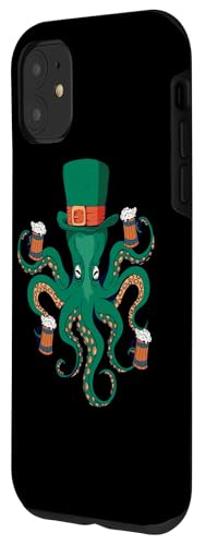 iPhone 11 Funny saint Patrick's day double fisting twice octopus Irish Case