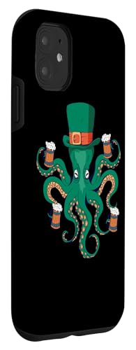 iPhone 11 Funny saint Patrick's day double fisting twice octopus Irish Case