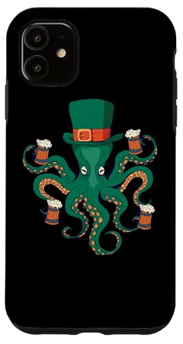 iPhone 11 Funny saint Patrick's day double fisting twice octopus Irish Case