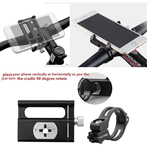 GUB Bicycle & Motorcycle Phone Mount, Aluminum Alloy Universal Bike Handlebar Phone Mount Holder Adjustable Compatible with iPhone X XR Xs 7s 8 Plus,Compatible with SamsungS9/S8/Note5/4 (Black)