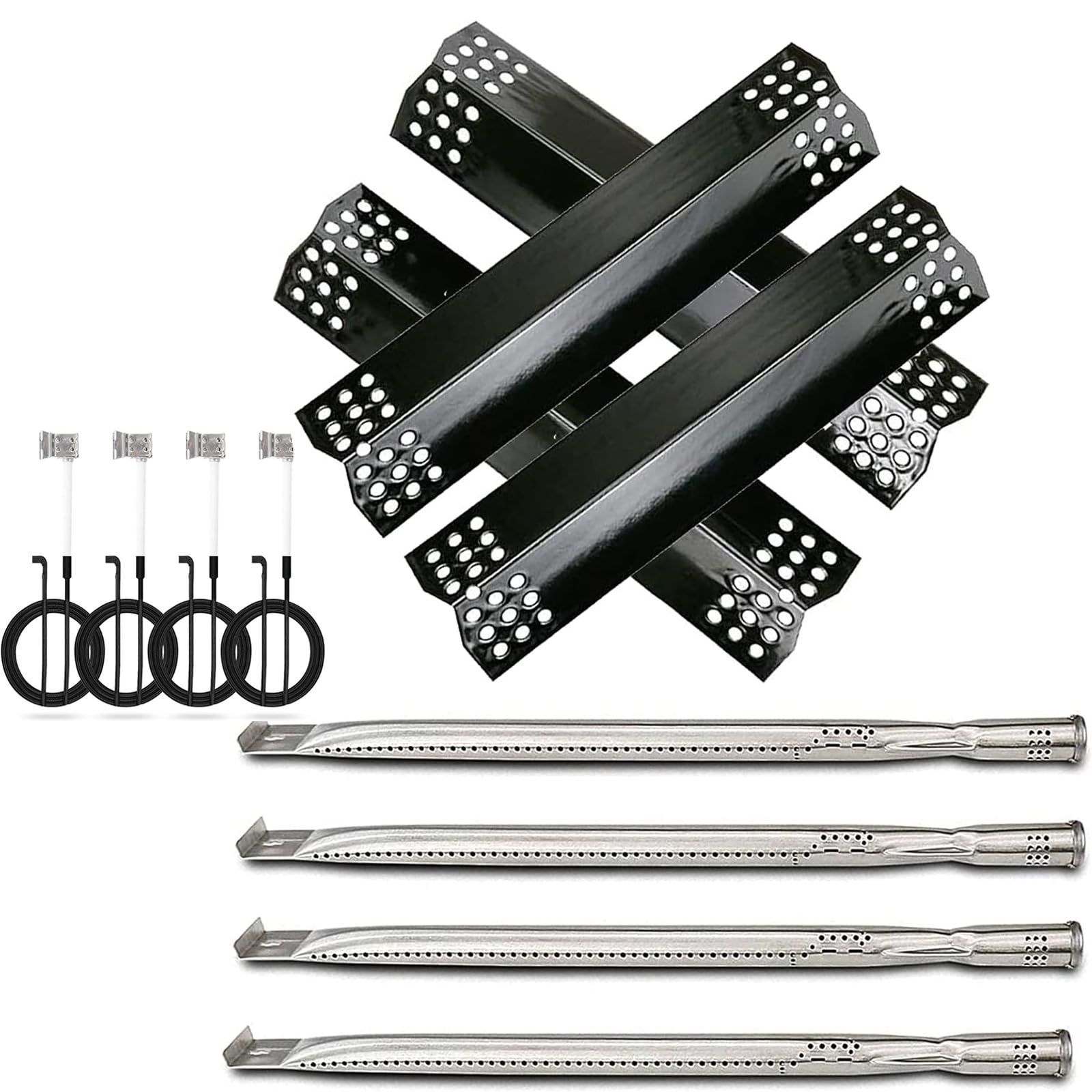 Uniflasy Replacement Part for Nexgrill 720-0925P Burner Tube, Heat Plates for Nexgrill 720-0896 720-0896B 720-0896E, for Home Depot Nexgrill Replacement Parts 4 Burner, 4 Pack