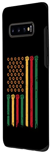 Galaxy S10+ June 19, 1865 US Flag Fisting Hands and Flowers Case