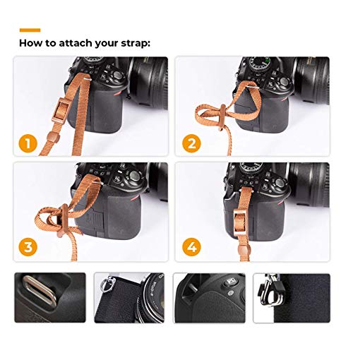 TARION Camera Shoulder Neck Strap Vintage Belt for All DSLR Camera Nikon Canon Sony Pentax Classic White and Brown Weave