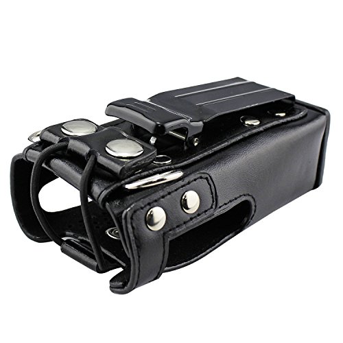 abcGoodefg Boston Leather Firefighter Bundle Hard Leather Case Carrying Holder Holster Compatible with Motorola Two Way Radio HT750 HT1250 HT1550 GP320 GP340 GP360