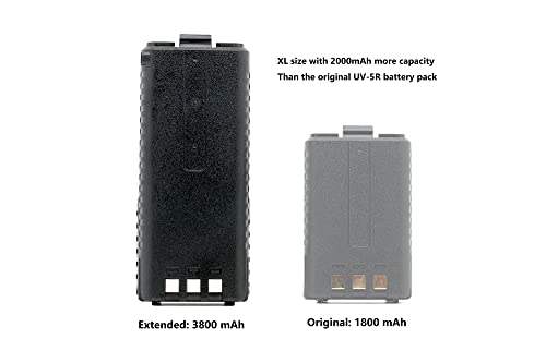 UV 5R Battery BL-5 Walkie Talkie Battery Replacement 3800mAh Li-Ion Rechargeable for Baofeng UV-5R BF-F8HP (1 Pack)
