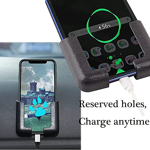 2022 Upgraded Multifunctional Mobile Phone Bracket, Self Adhesive Dashboard Mount Car Phone Holder, 2PairsAdjustable Width Car Sticky Navigation Mobile Phone Bracket + 1PCS Phone Ring Holder (Black)