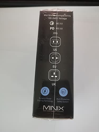 MINIX NEO P3 100W Turbo 4-Ports GaN Wall Charger, 3 x USB-C Port Fast Charging Adapter(Max 100W/20W), 1 USB-A (Max 18W). Compatible with MacBook Pro Air, iPad Pro, iPhone 13,12,Galaxy S9 and More.