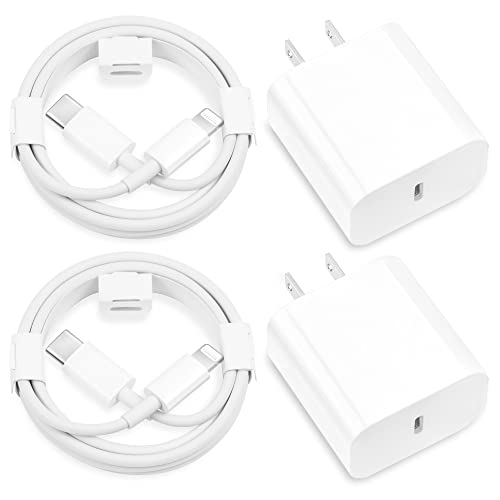 iPhone Fast Charger,【Apple MFi Certified】 2Pack 20W Type C Fast Charging Block with 6FT USB C to Lightning Cable Cord Compatible with iPhone 14/13/12/11/Pro/Pro Max/11/Xs Max/XR/X,iPad