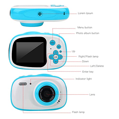 Jeanoko Camera, 8MP 2 Inch Children Digital Camera for Kid for Share Photo for Life Record(Blue)