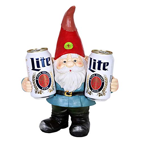 Exhart Garden Gnome, Double Fisting Two Can Timmy Garden Statue, Funny Outdoor Garden Decoration, 10 x 13.5 Inch